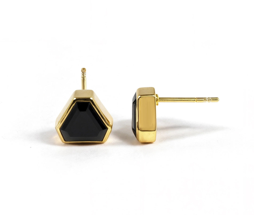 Facet Edge Stud in Midnight Onyx – Rarete Jewelry