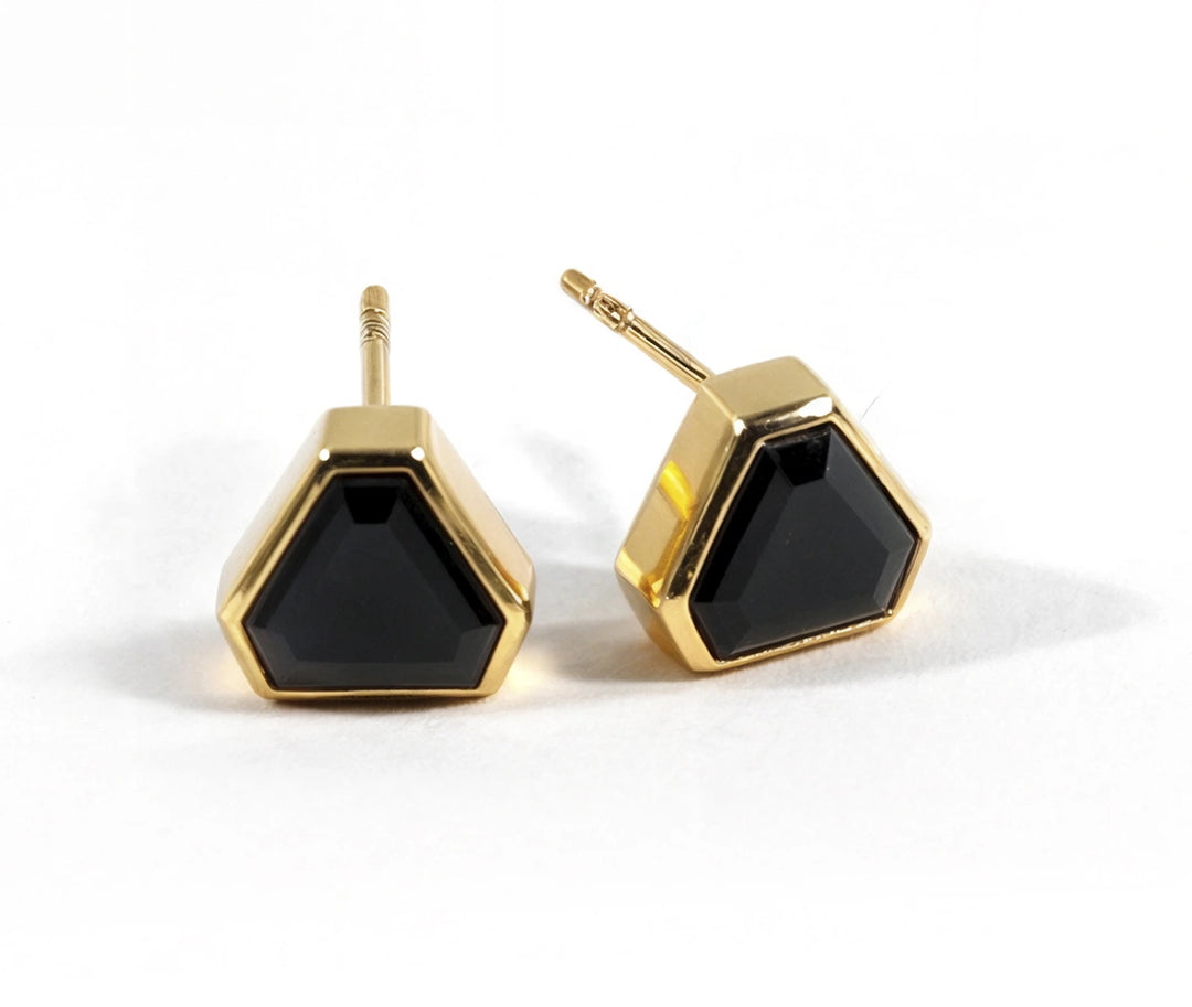 Facet Edge Stud in Midnight Onyx – Rarete Jewelry